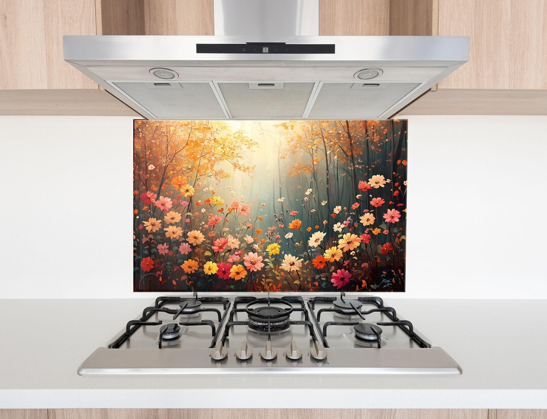 Tempered Glass Backsplash-forest Backsplash Tiles-stove Backsplash for ...