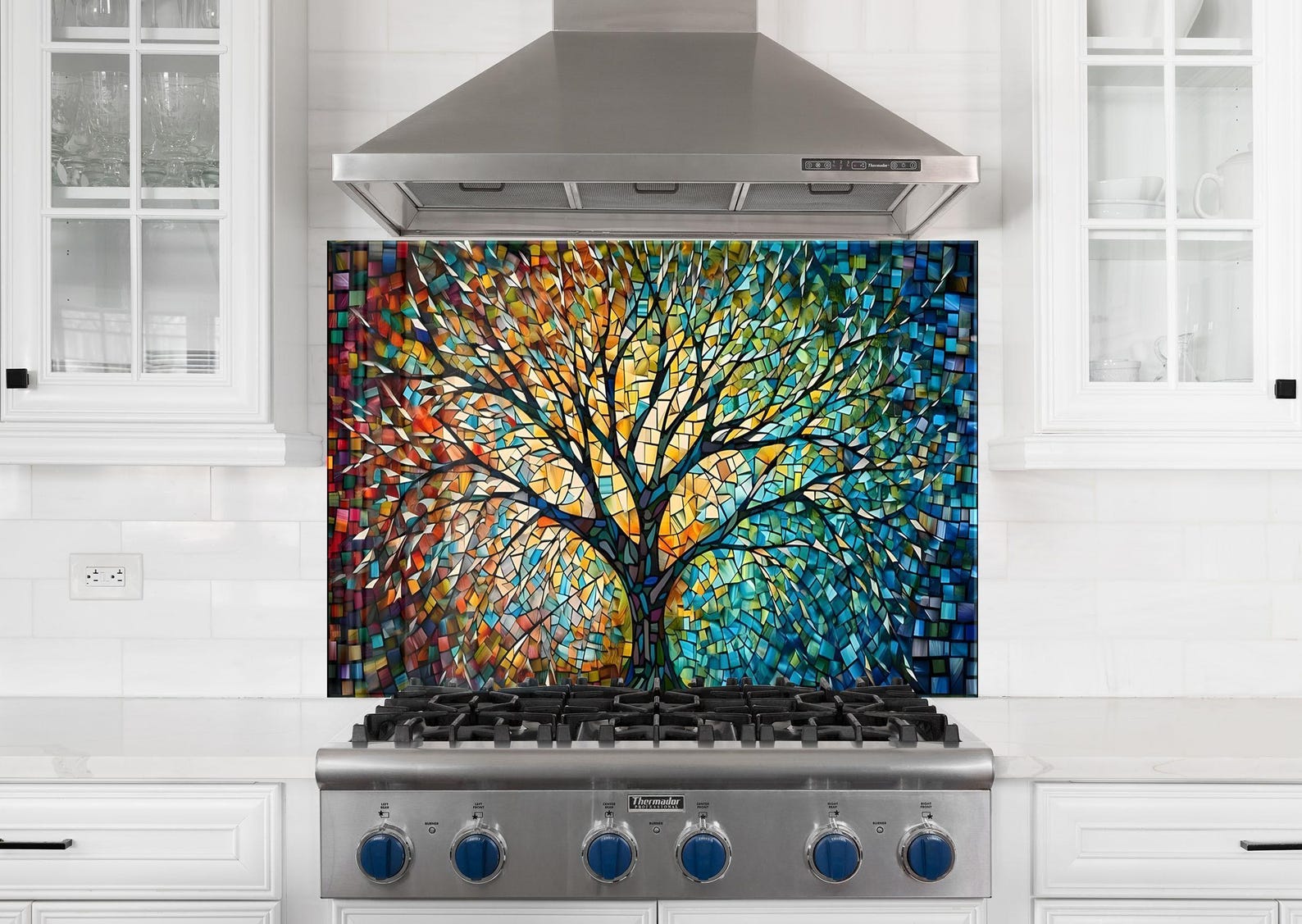 Tree of Life Tempered Glass Backsplash: Kitchen Stove Cover - Etsy Canada