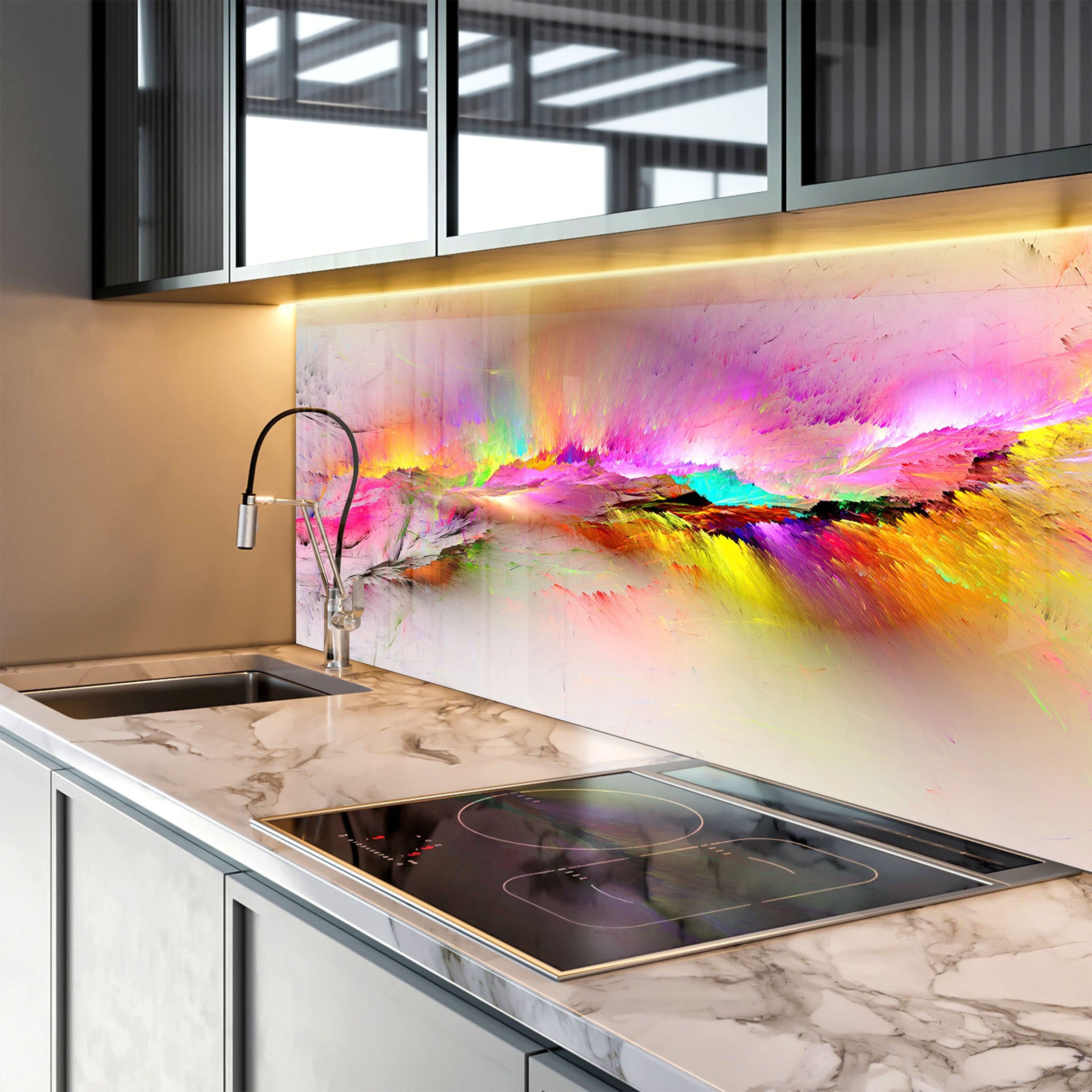 Tempered Glass Backsplash Tile-pink Backsplash Tiles-stove Backsplash ...