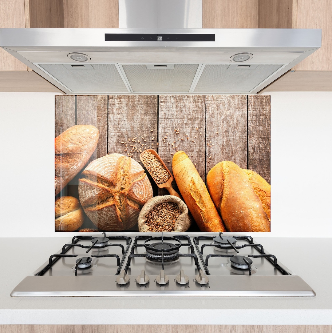 Tempered Glass Backsplash-kitchen Bread Backsplash Tiles-stove ...