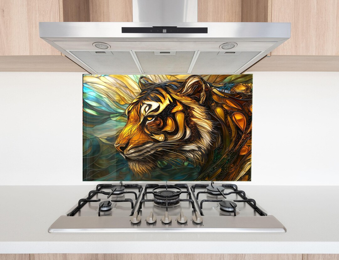 Tempered Glass Backsplash-tiger Backsplash Tiles-animal Backsplash ...