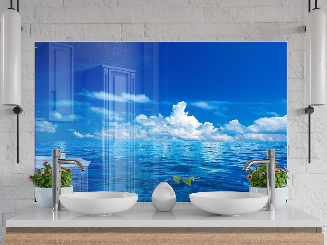 Tempered Glass Backsplash Tile-clouds Backsplash Tiles-stove Backsplash ...