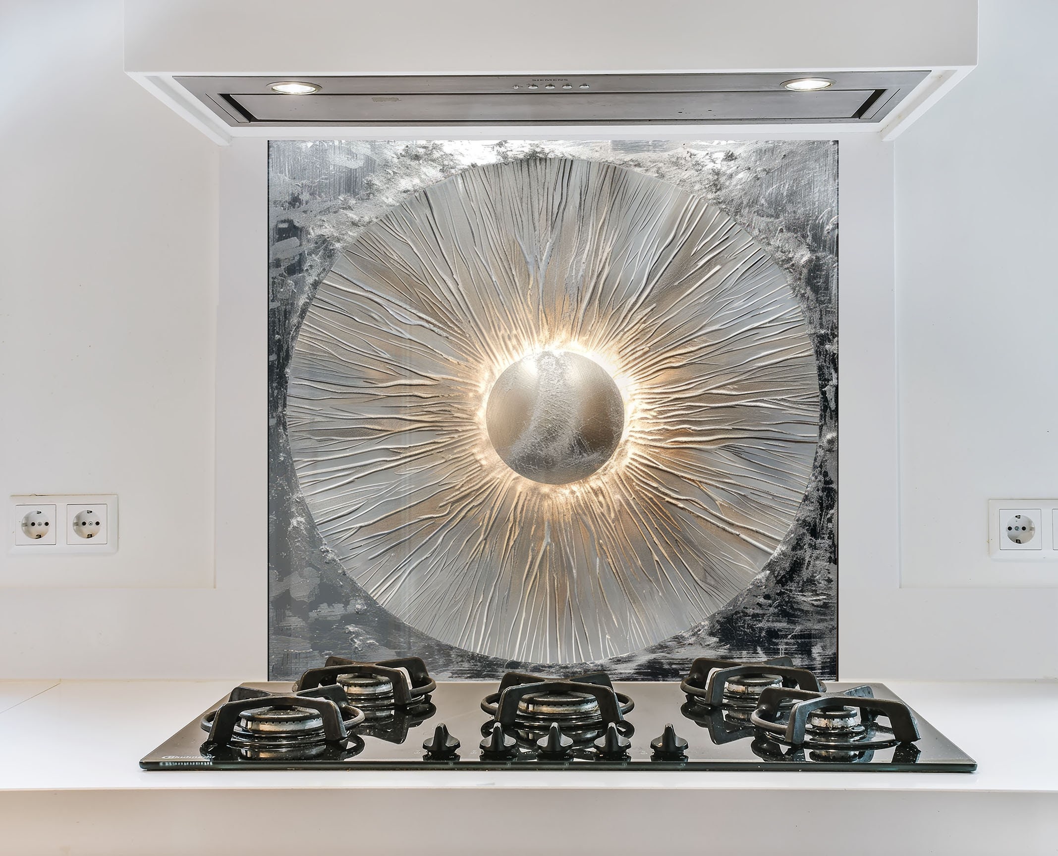 Tempered Glass Backsplash Silver Backsplash Tiles-stove Backsplash for ...