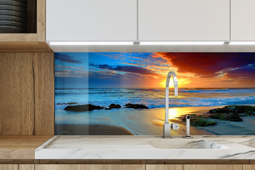 Tempered Glass Backsplash-landscape Backsplash Tiles-stove Backsplash ...