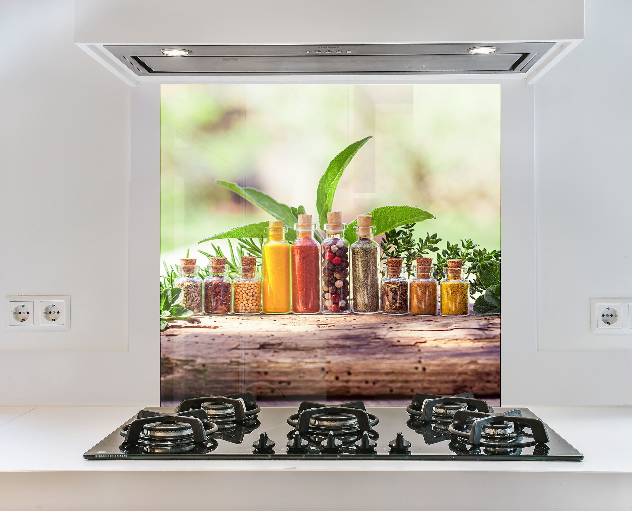 Tempered Glass Backsplash Kitchen Spice Backsplash Tiles-stove ...