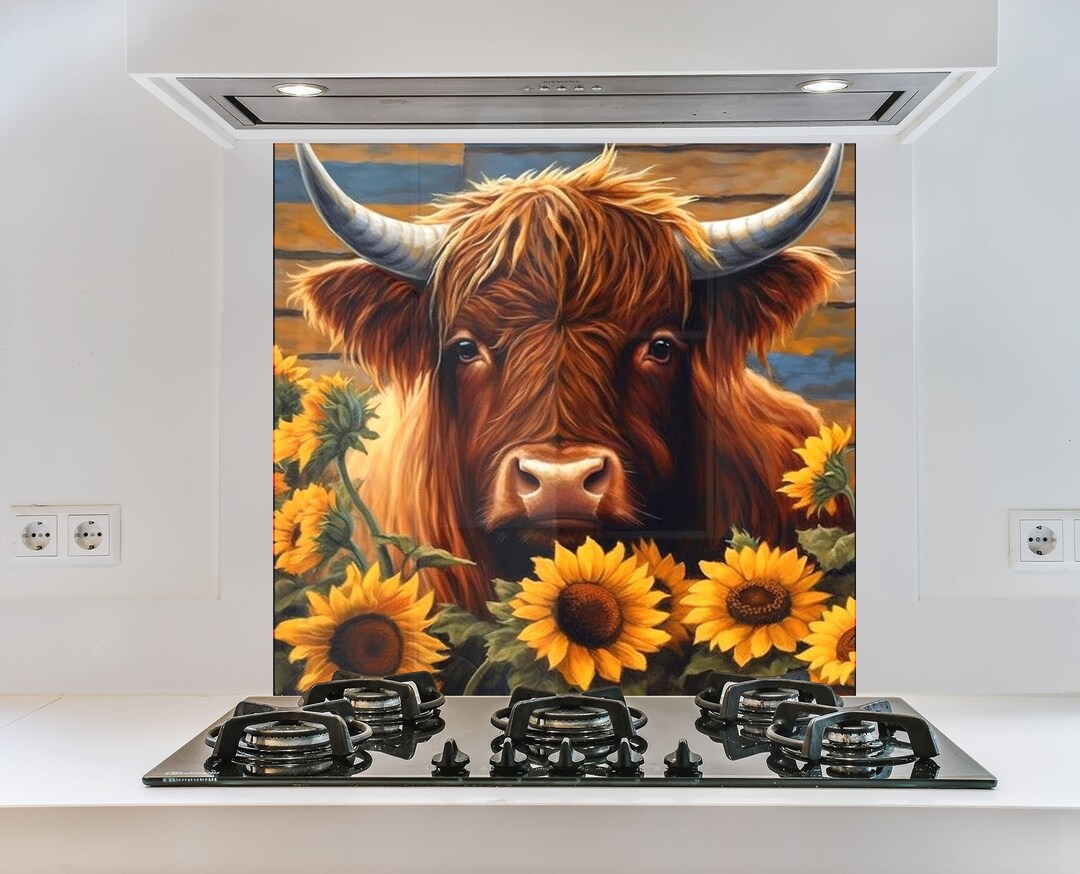 Tempered Glass Backsplash Tile-kitchen Bull Backsplash Tiles-cow ...