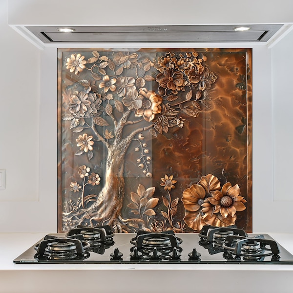 Glass Stove Backsplash Panel Tree - Etsy