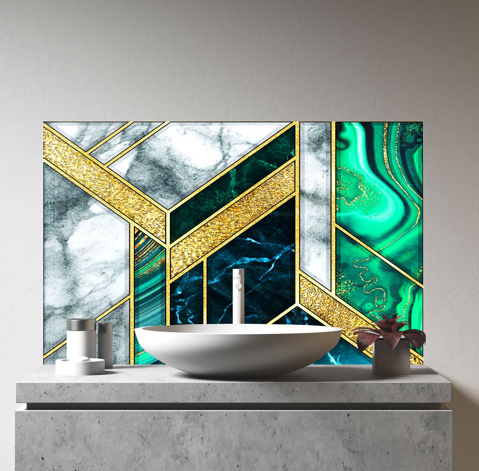 Tempered Glass Backsplash-green Marble Backsplash Tiles-stove ...