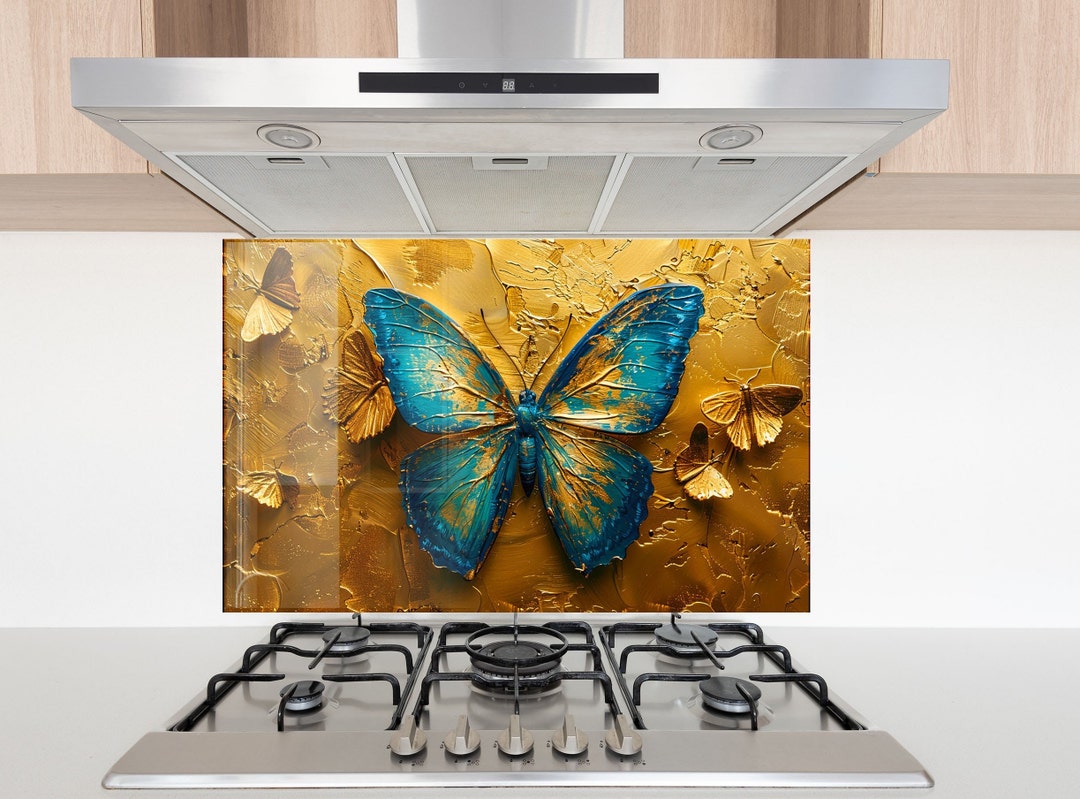 Tempered Glass Backsplash-butterfly Backsplash Tiles-stove Backsplash ...
