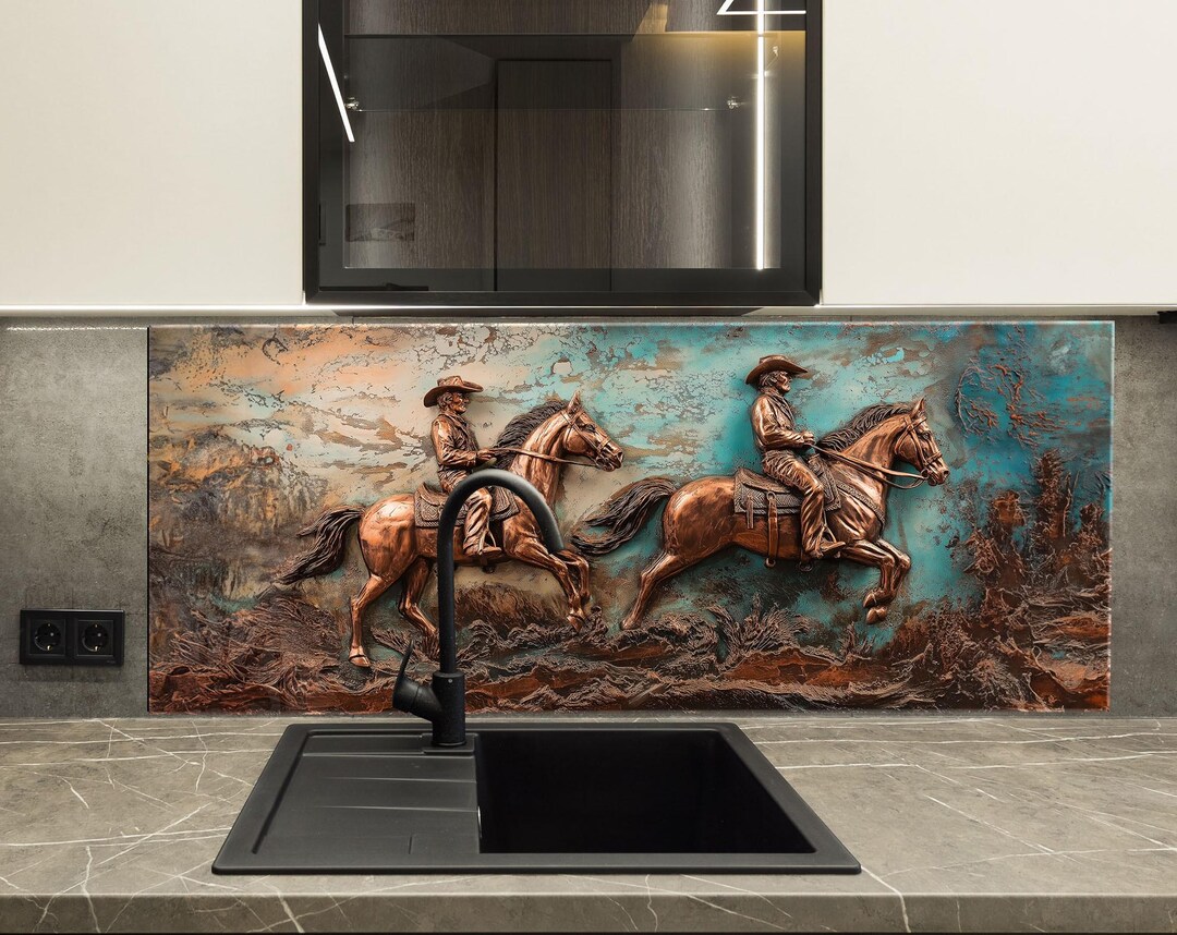 Tempered Glass Backsplash-horses Backsplash -black Backsplash-horse ...