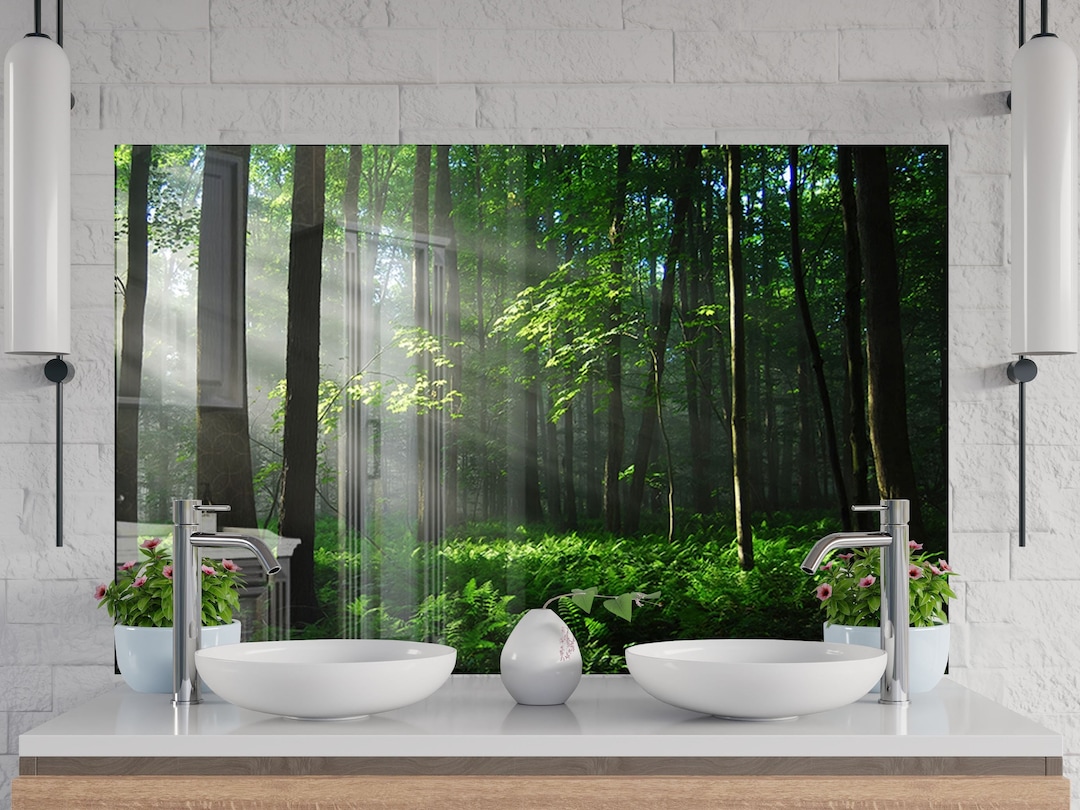 Tempered Glass Backsplash-forest Backsplash Tiles-stove Backsplash for ...