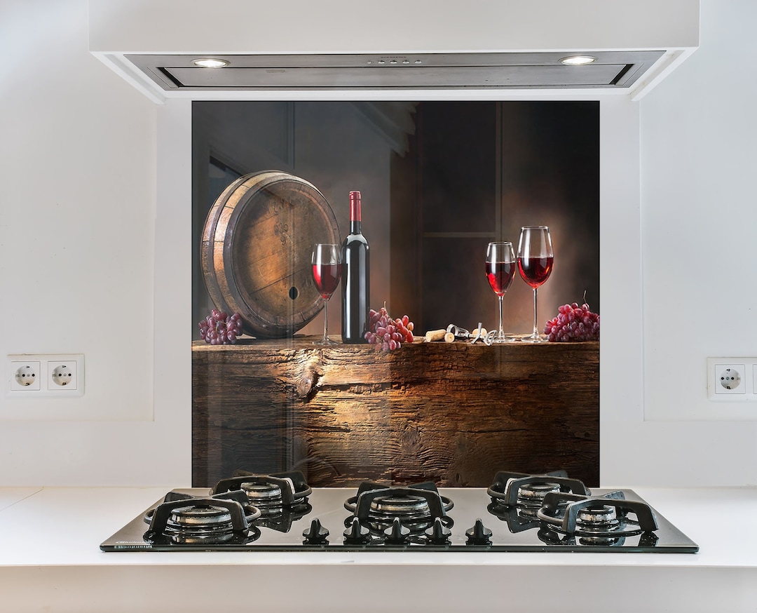 Tempered Glass Wine Backsplash Design-cooker Wall Backsplash Panel ...