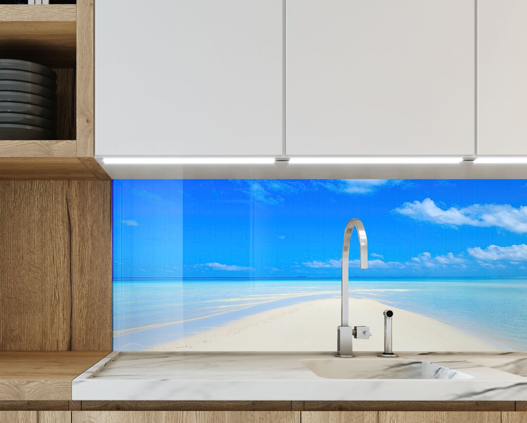 Tempered Glass Backsplash Tile-tropical Backsplash Tiles-stove ...