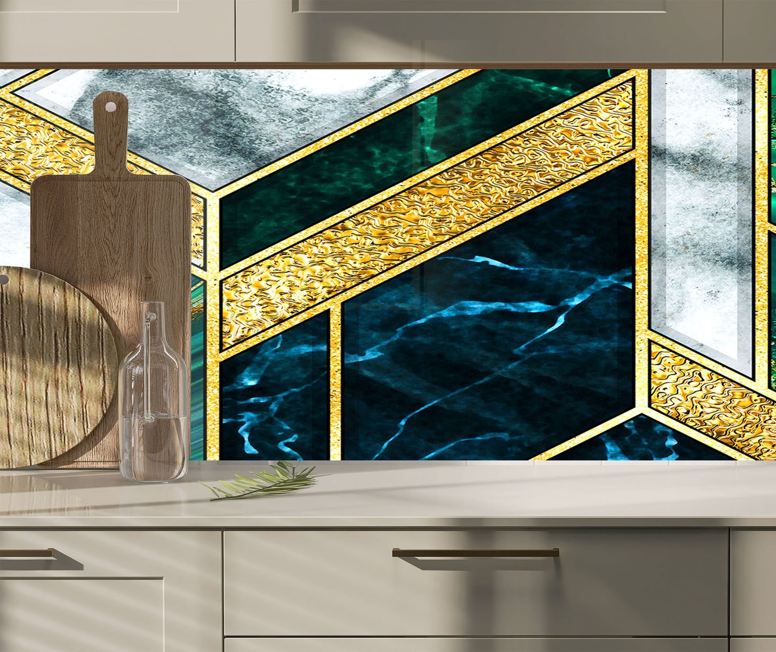 Tempered Glass Backsplash-green Marble Backsplash Tiles-stove ...