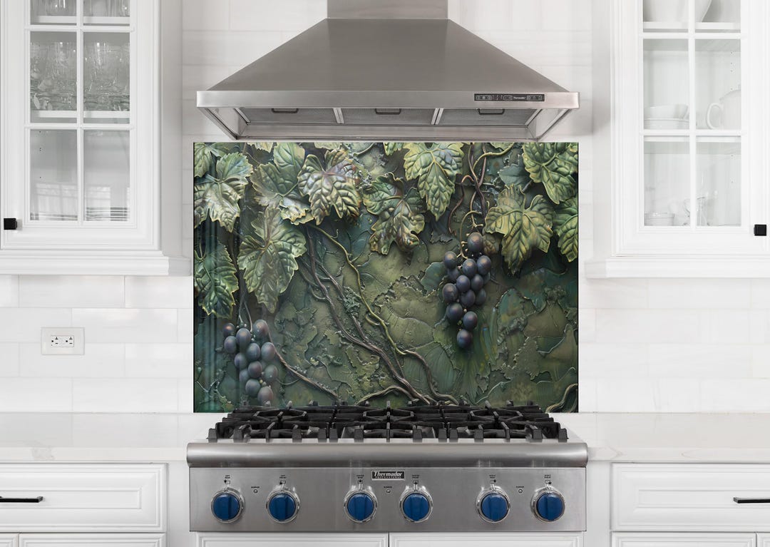 Tempered Glass Backsplash Behind Stove, Cooker Splashback, Glass ...