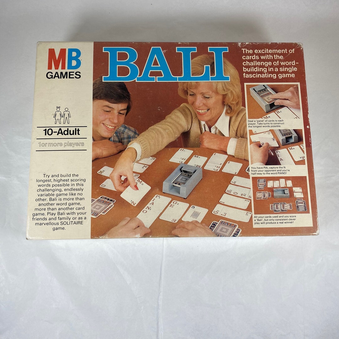 Vintage Bali Playing Card Family Fun Word Spelling Game MB Games 1978 ...