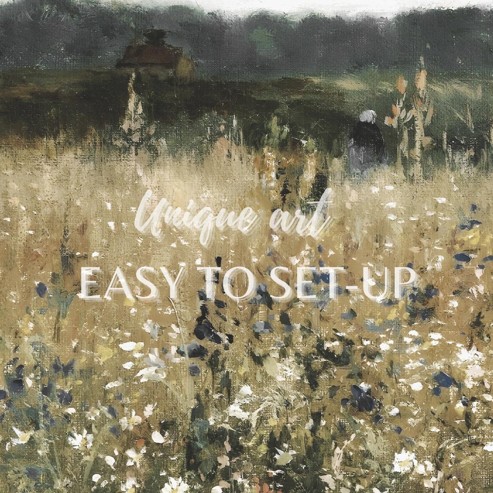 Vintage Samsung TV Frame Art, Spring Wildflowers Meadow Oil Painting ...