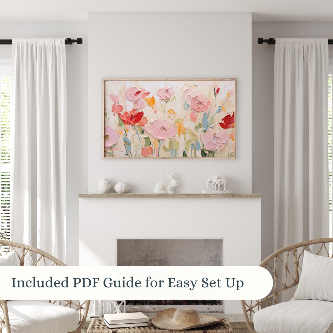 Samsung Frame TV Art Instant Download, Abstract Oil Painting, Textured ...