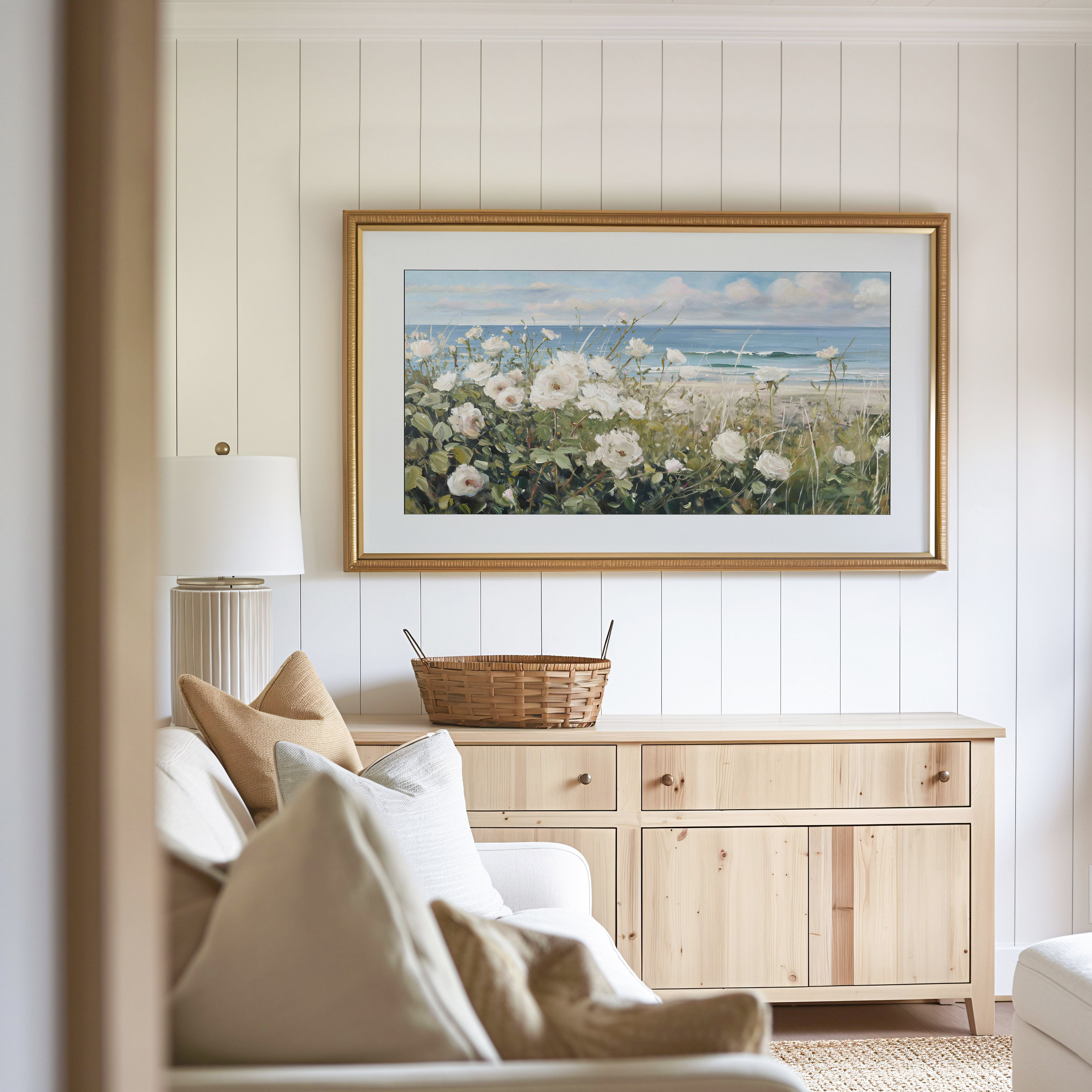 Coastal Cottagecore Wildflowers Frame TV Art Neutral Summer Farmhouse ...