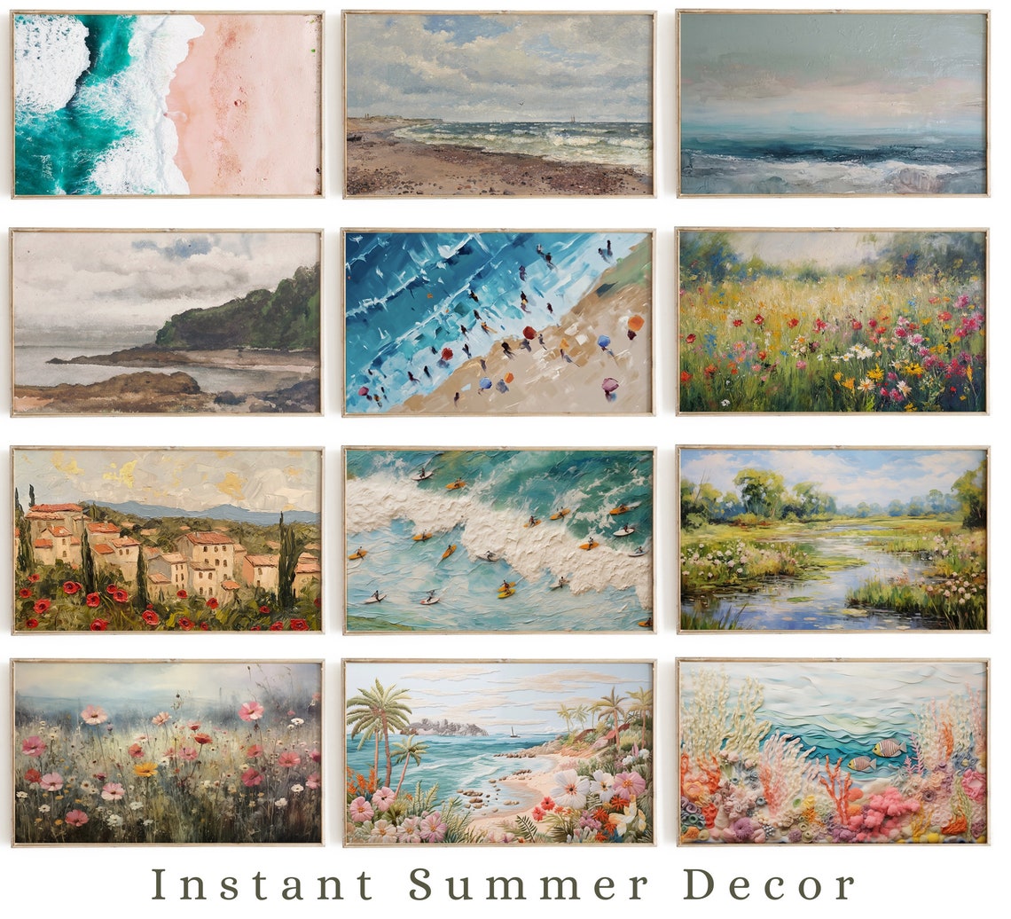 Summer MEGA Bundle Set of 100 + Paintings for Frame TV Art, Summer ...