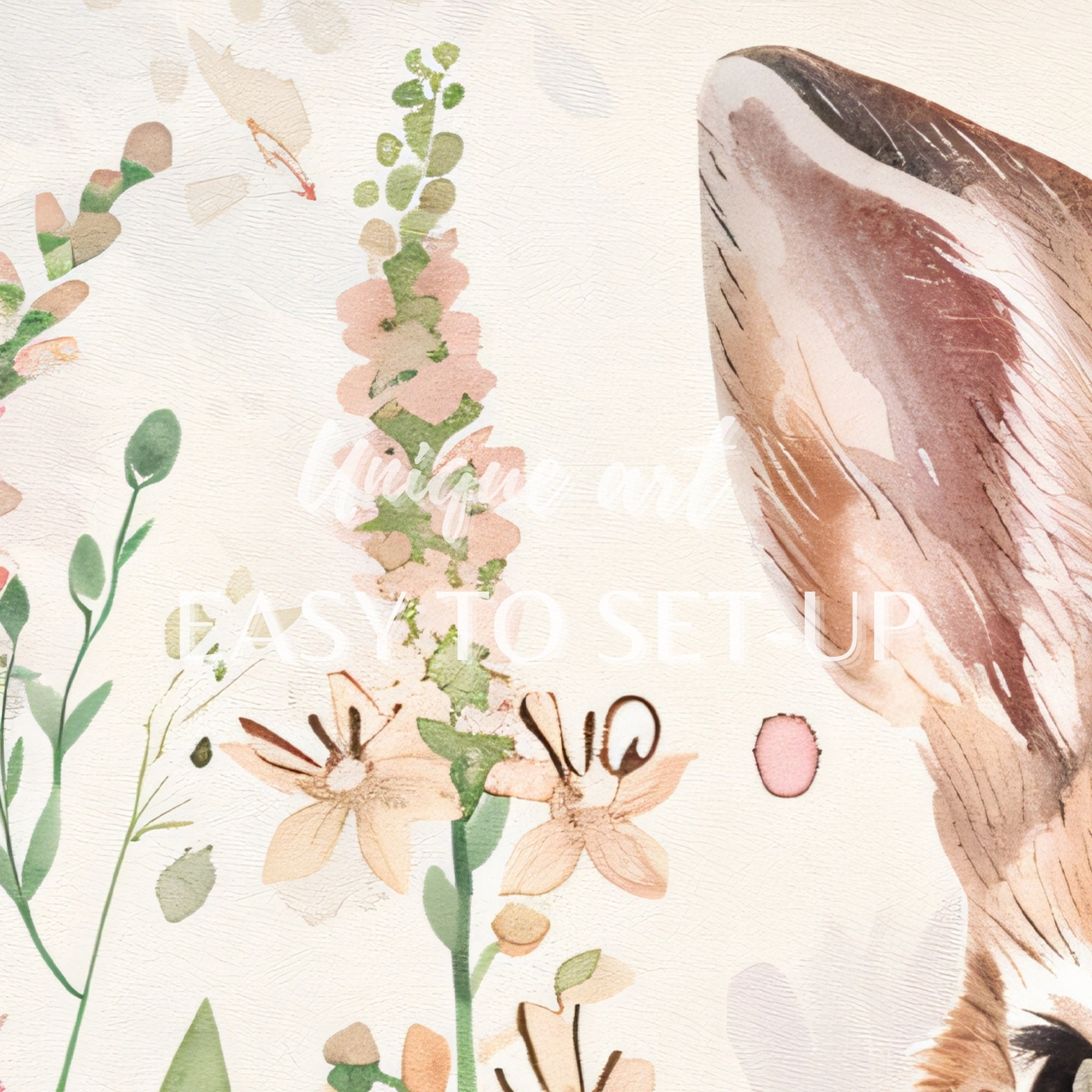 Easter Bunny Frame TV Art, Watercolor Painting of Easter, Spring ...