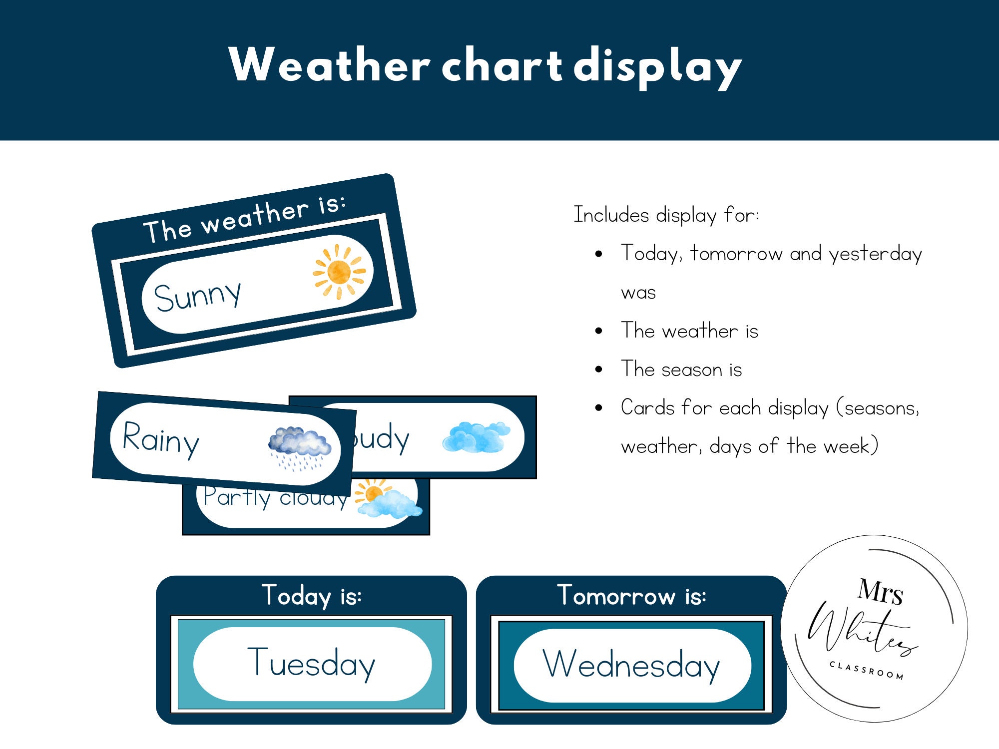 Ocean Blue Flip Calendar | Pocket Chart Calendar | Class Calendar up to ...