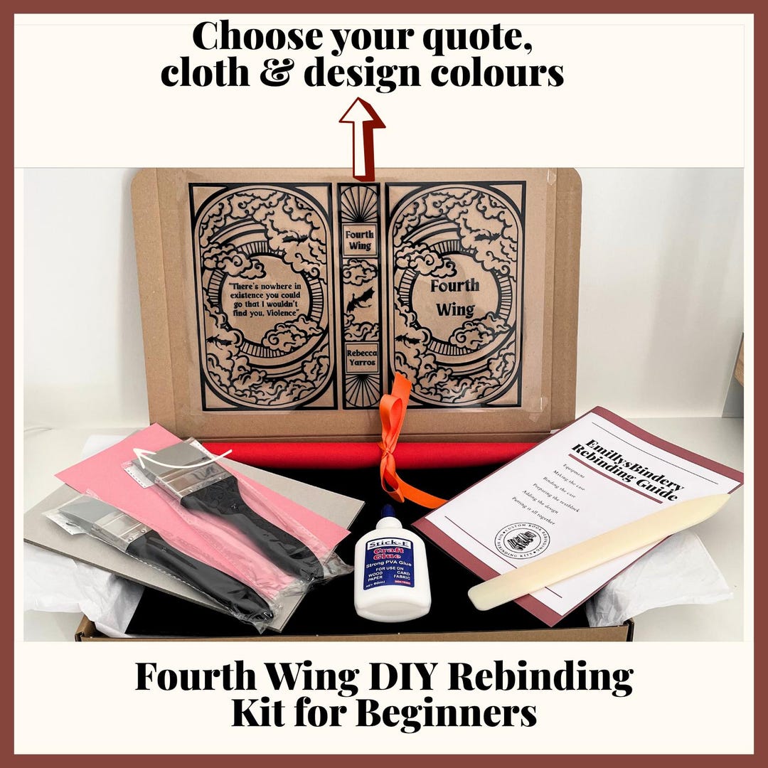 DIY Fourth Wing, Iron Flame, Onyx Storm Book Rebinding Kit With Custom ...