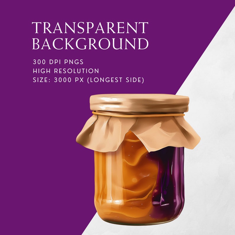 Watercolor Peanut Butter and Jelly Jar Clipart, Peanut Butter PNG, PBJ ...