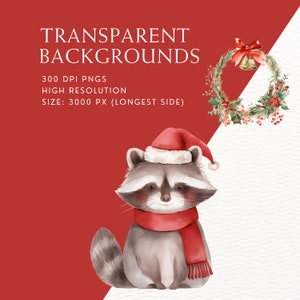 Woodland Christmas Clipart, Cute Watercolor Woodland Christmas Winter ...