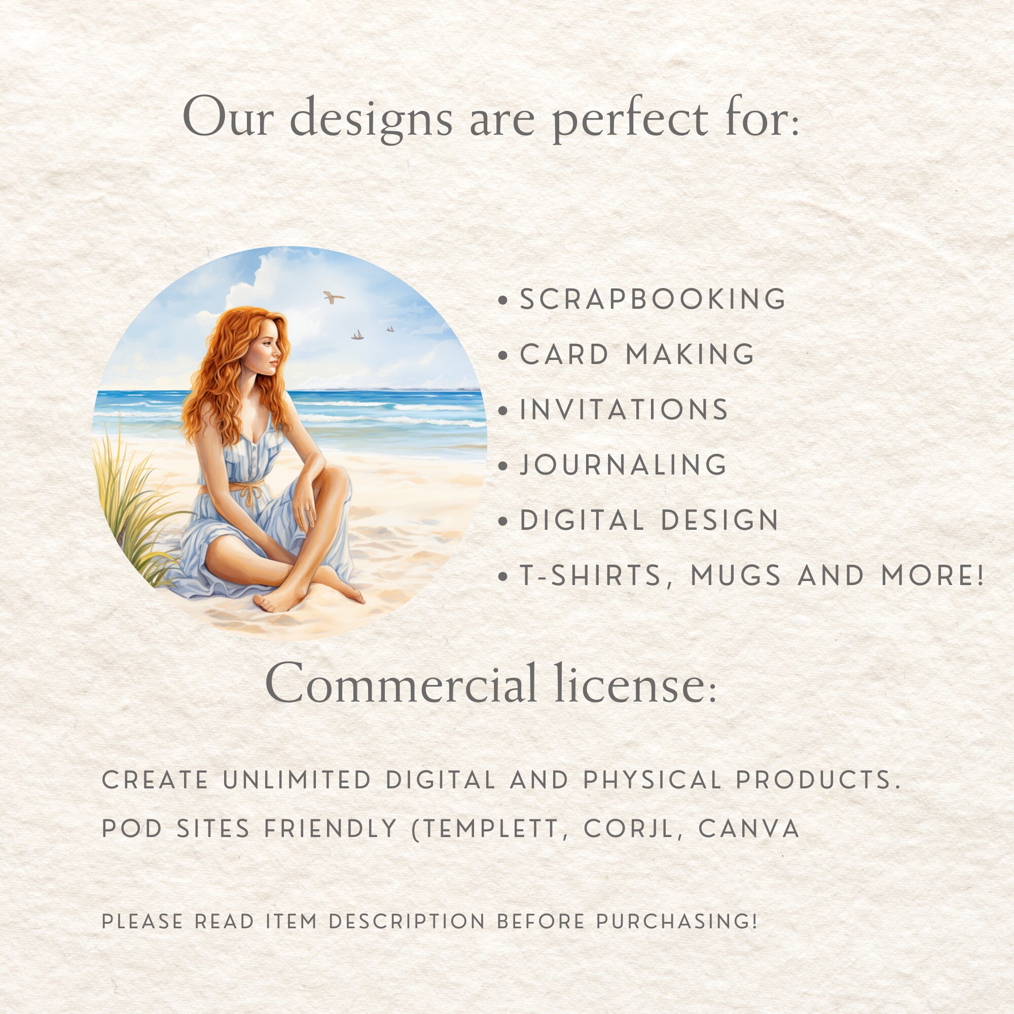 Summer Beach Girl Clipart PNG Watercolor, Boho Beach Holiday, Nautical ...