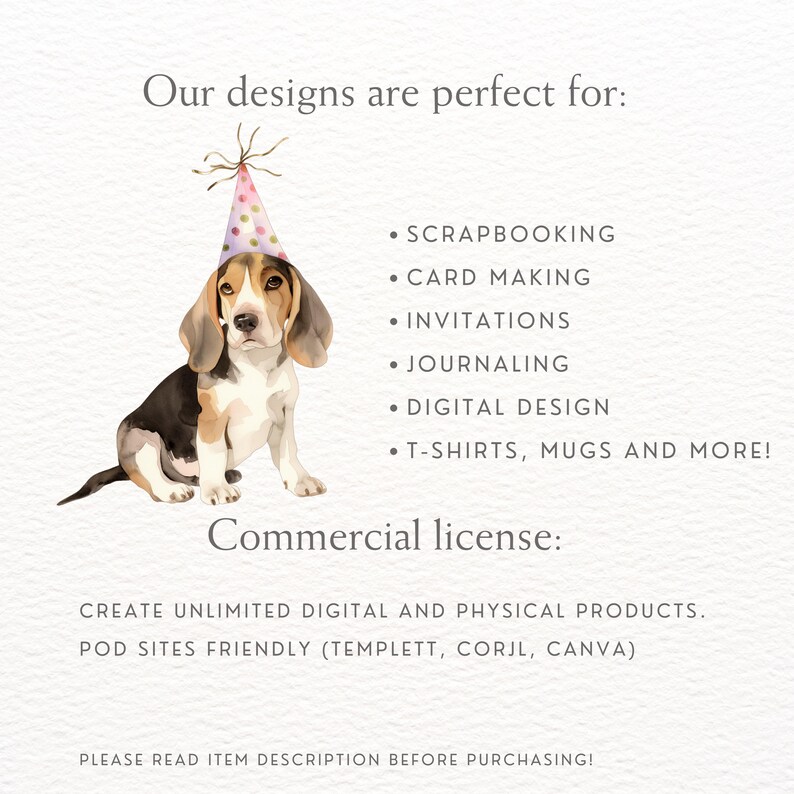 Dog Birthday Party Clipart PNG Bundle Watercolor, Cute Puppy Birthday ...