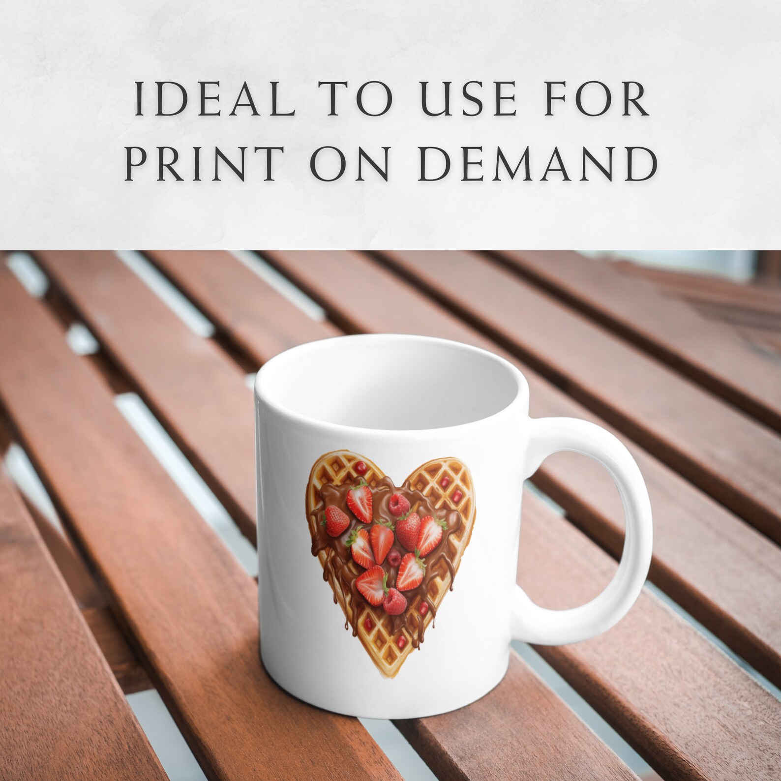 Watercolor Heart Waffle With Chocolate and Strawberry Valentine Clipart ...