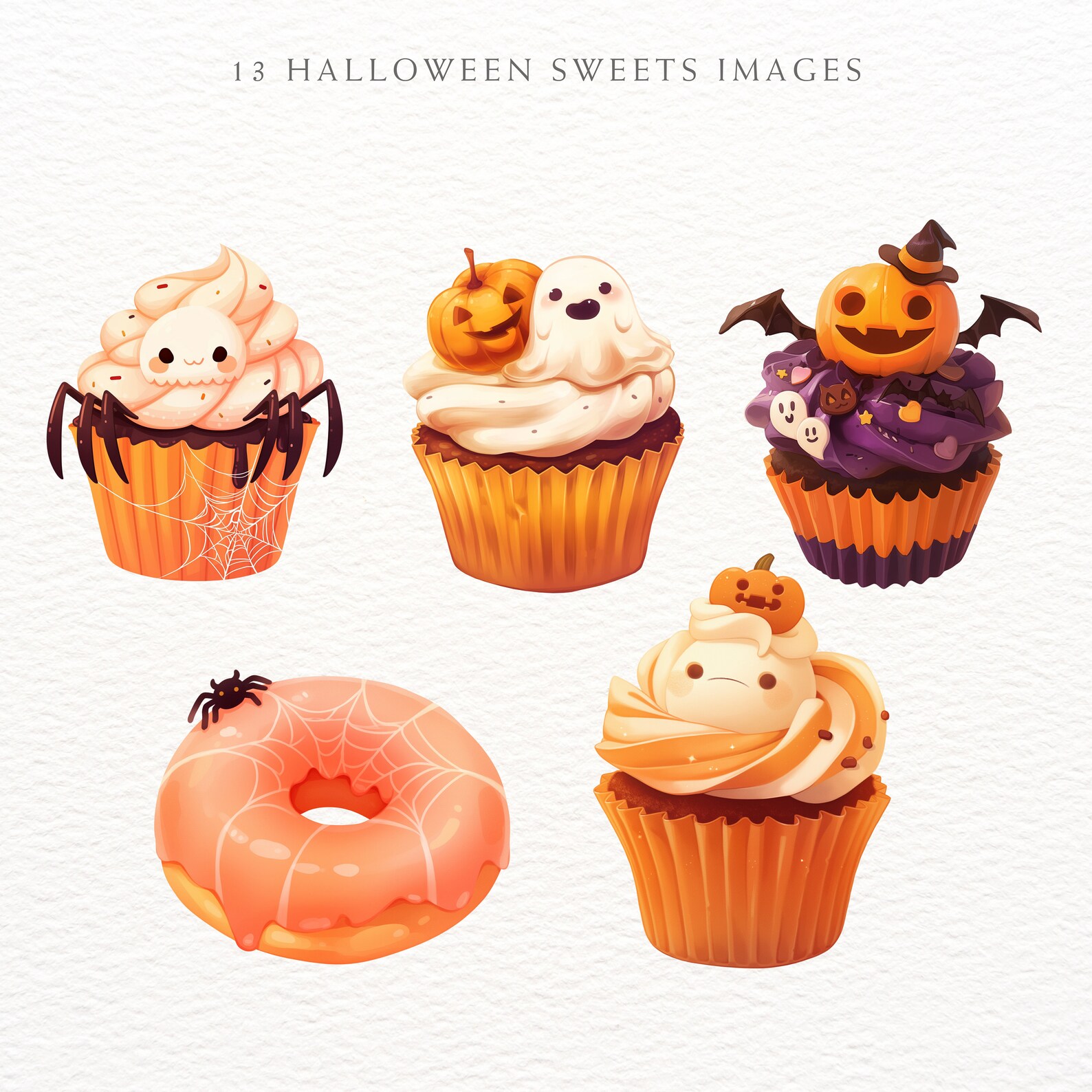 Halloween Sweets Clipart Watercolor PNG, Cute Halloween Candy Sweets ...