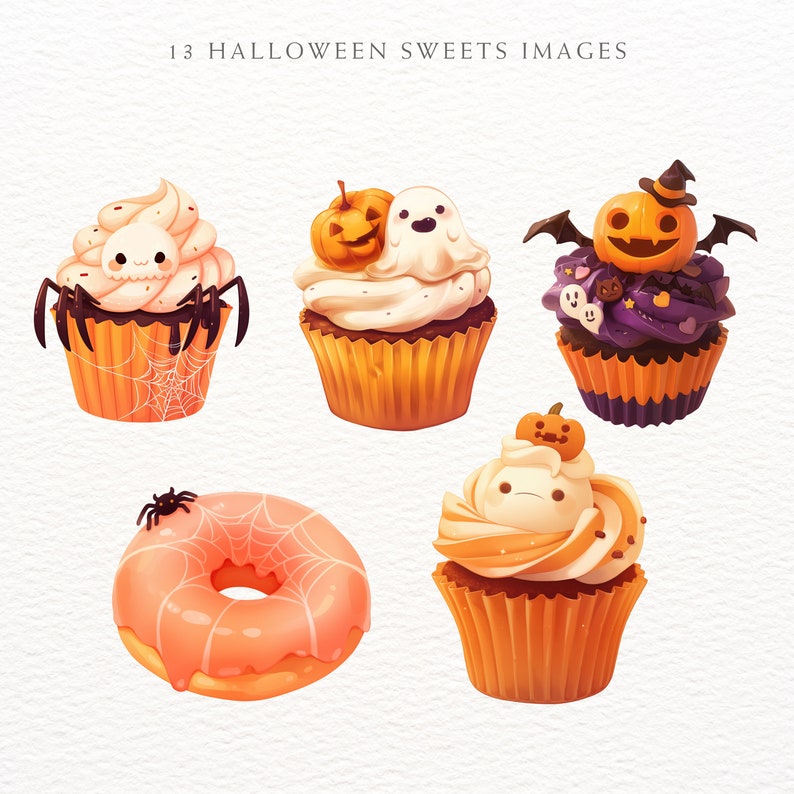 Halloween Sweets Clipart Watercolor PNG, Cute Halloween Candy Sweets ...