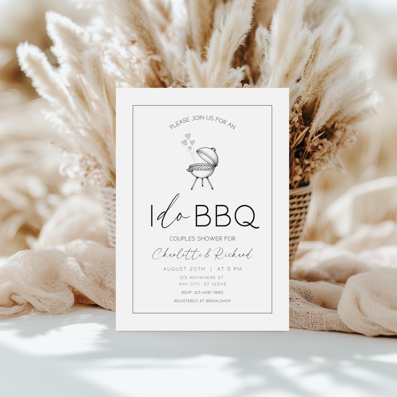 I Do BBQ Bridal Shower Invitations, Editable BBQ Couples Shower ...
