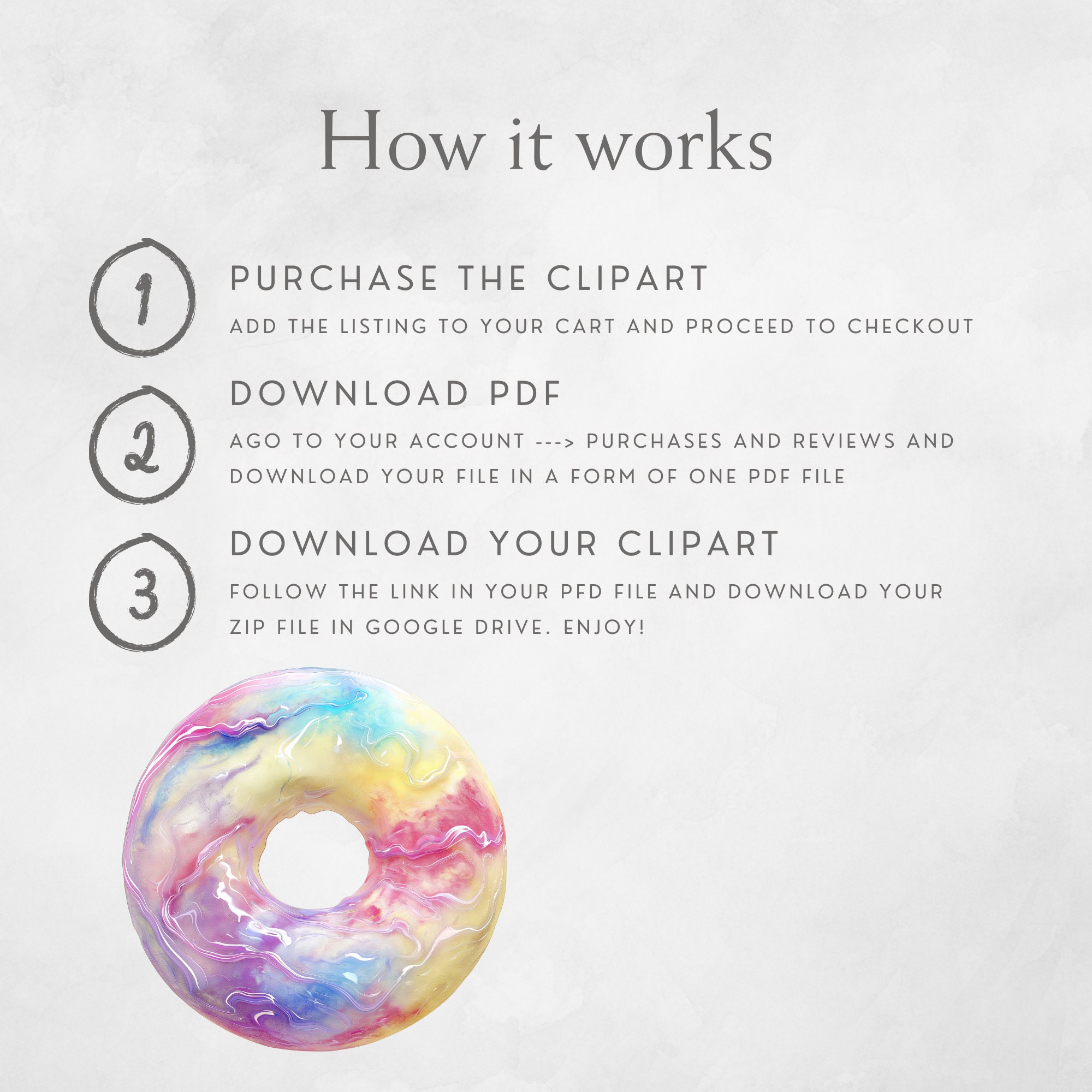 Rainbow Donuts Watercolor Clipart, Donut Illustrations Graphics, Sweet ...