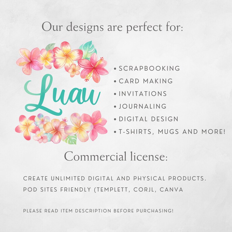 Luau Hawaii Clipart Watercolor PNG, Hawaiian Tropical Floral Party ...