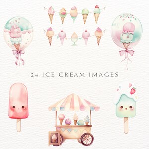 Ice Cream Clipart Watercolor PNG, Cute Pastel Pink Ice Cream Cones ...
