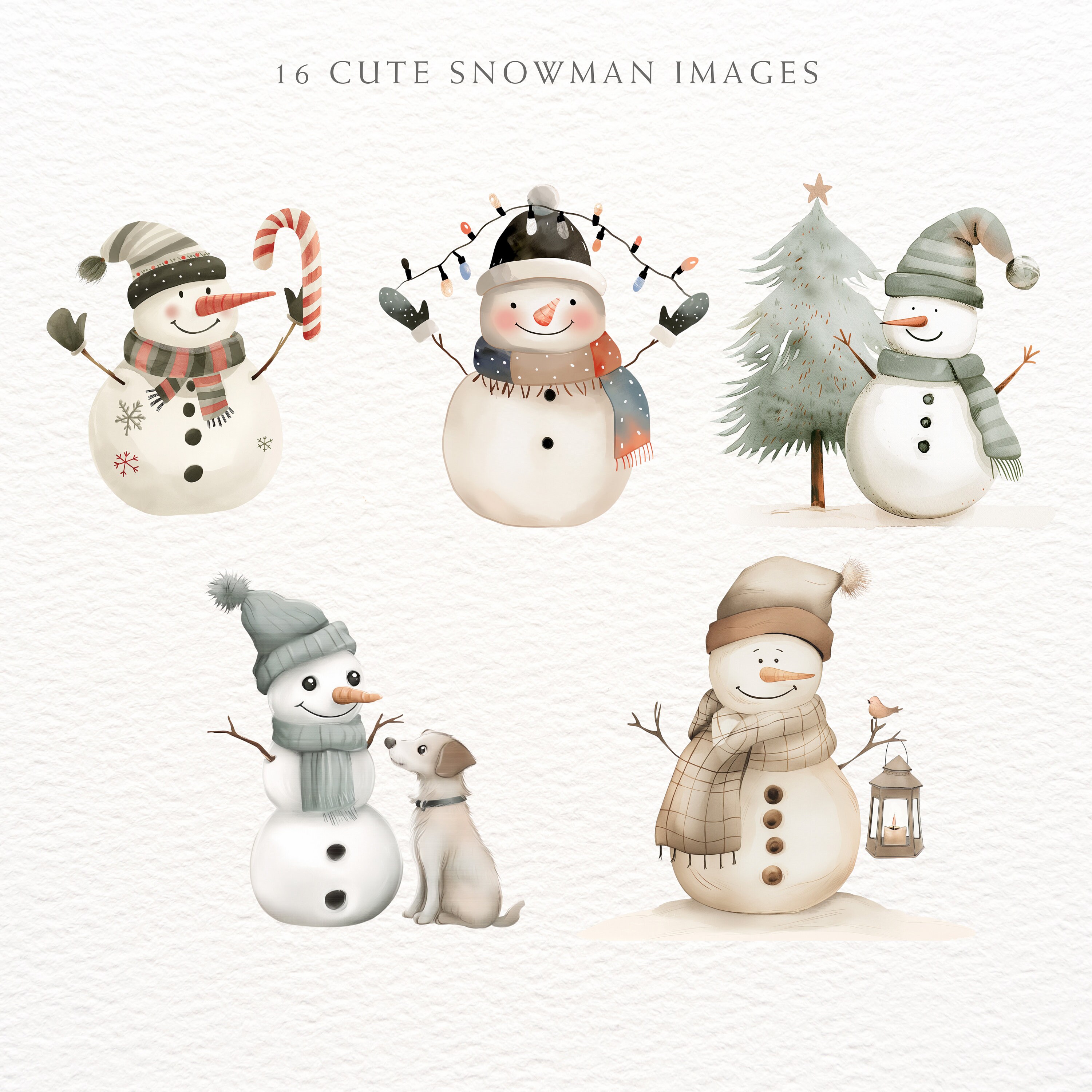 Cute Snowman Clipart PNG Watercolor, Winter Snowman Christmas Clipart ...