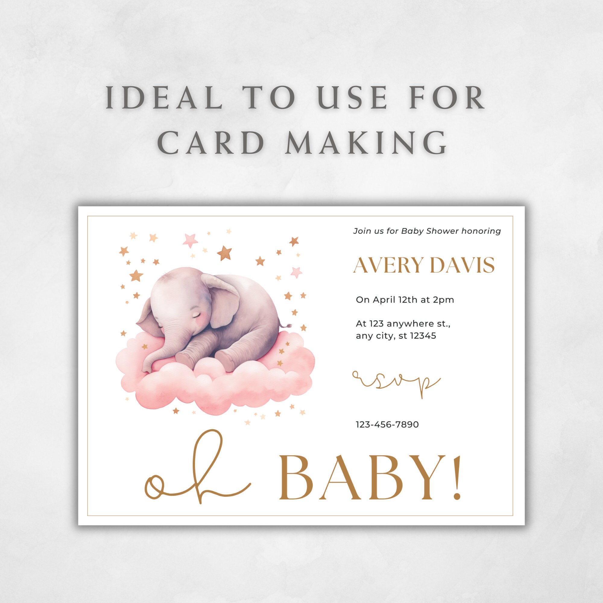 Sleeping Baby Elephant Clipart PNG Watercolor, Cute Pink Baby Girl ...