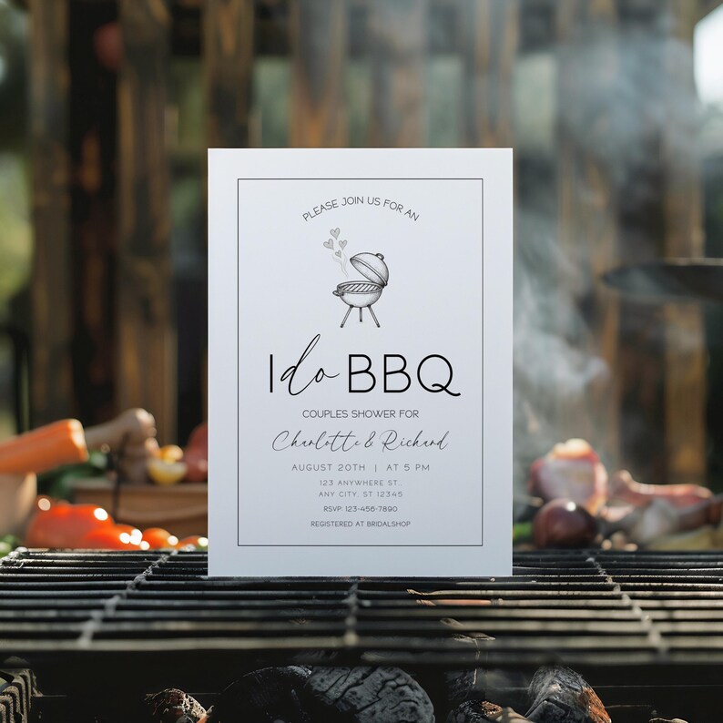I Do BBQ Bridal Shower Invitations, Editable BBQ Couples Shower ...