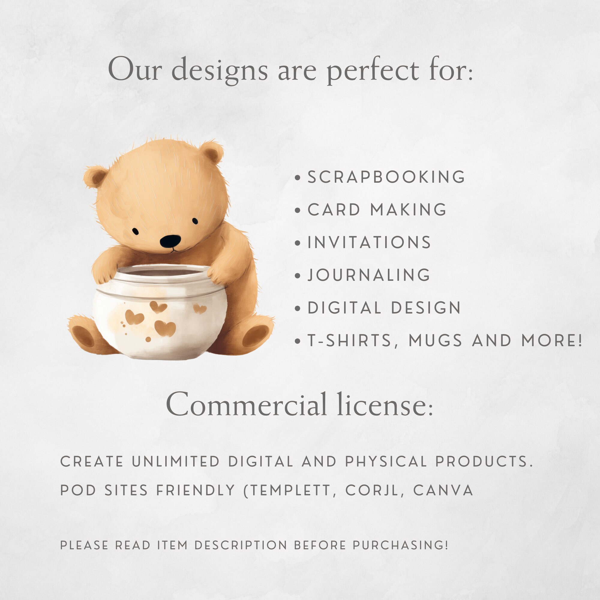 Cute Teddy Bear Clipart PNG Watercolor, Bear Honey Clipart, Teddy Bear ...