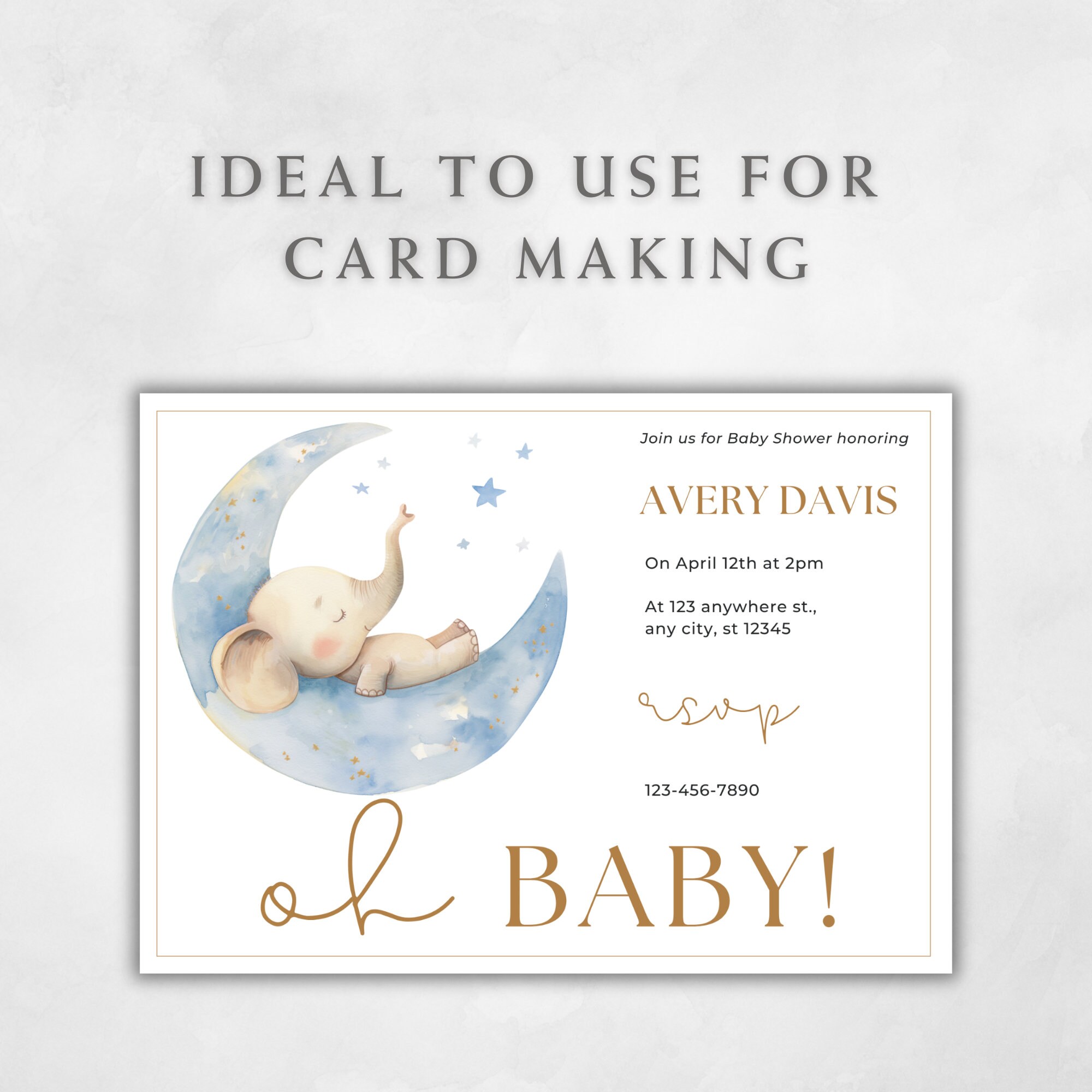 Sleeping Baby Elephant Clipart PNG Watercolor, Cute Blue Baby Boy ...