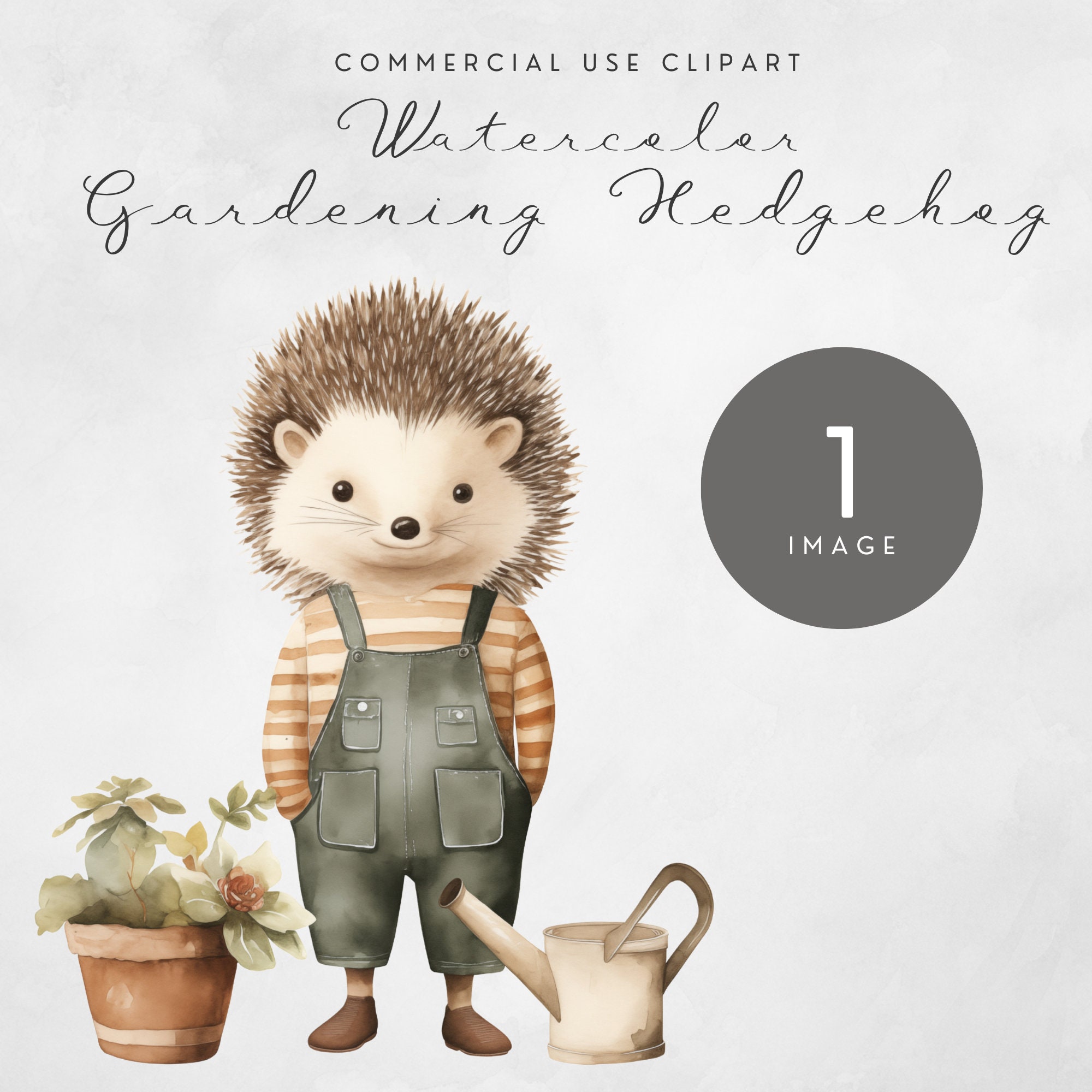 Cute Hedgehog Gardening Clipart PNG Watercolor, Hedgehog Garden Flower ...