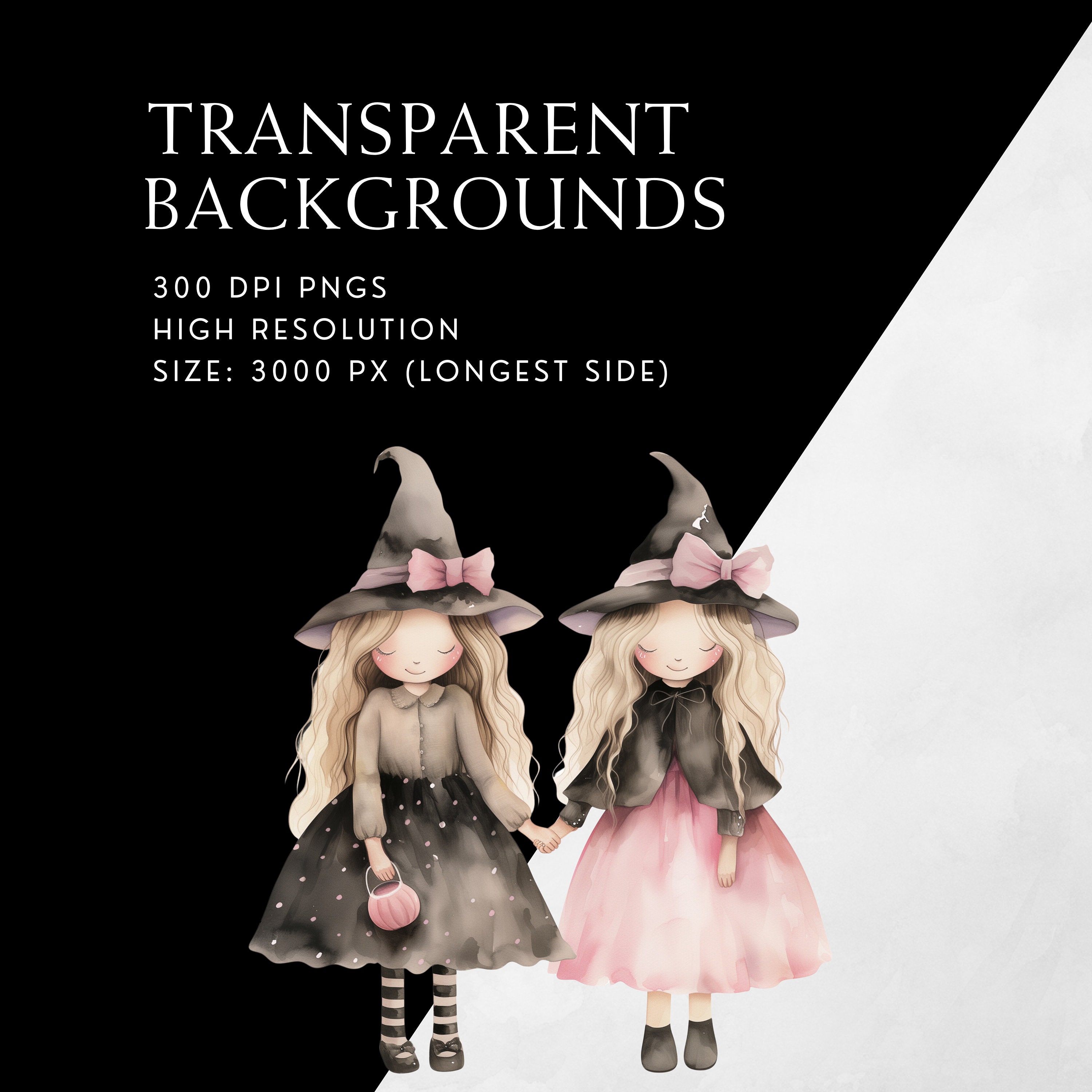 Cute Halloween Clipart Watercolor PNG, Pastel Pink Halloween Watercolor ...