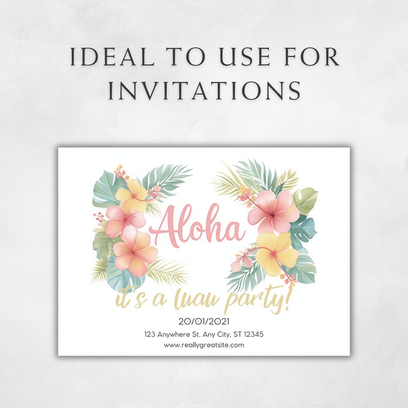 Aloha Luau Hawaii Clipart Watercolor PNG, Hawaiian Tropical Floral ...