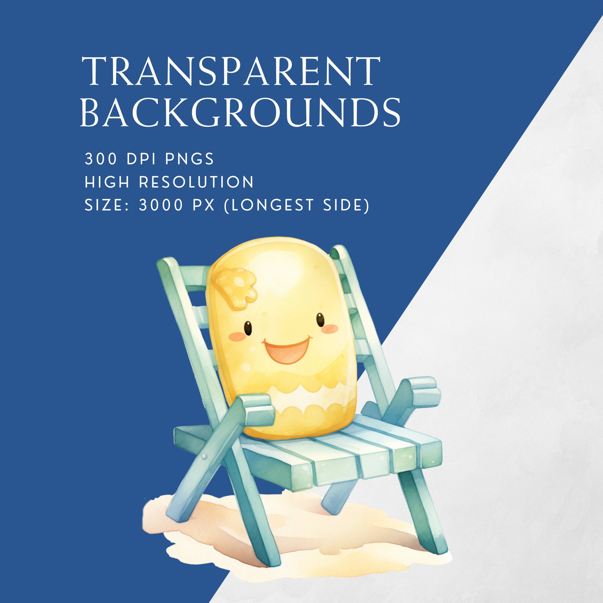 Cute Kawaii Summer Beach Clipart Watercolor, Kawaii Fruits Ice Cream ...