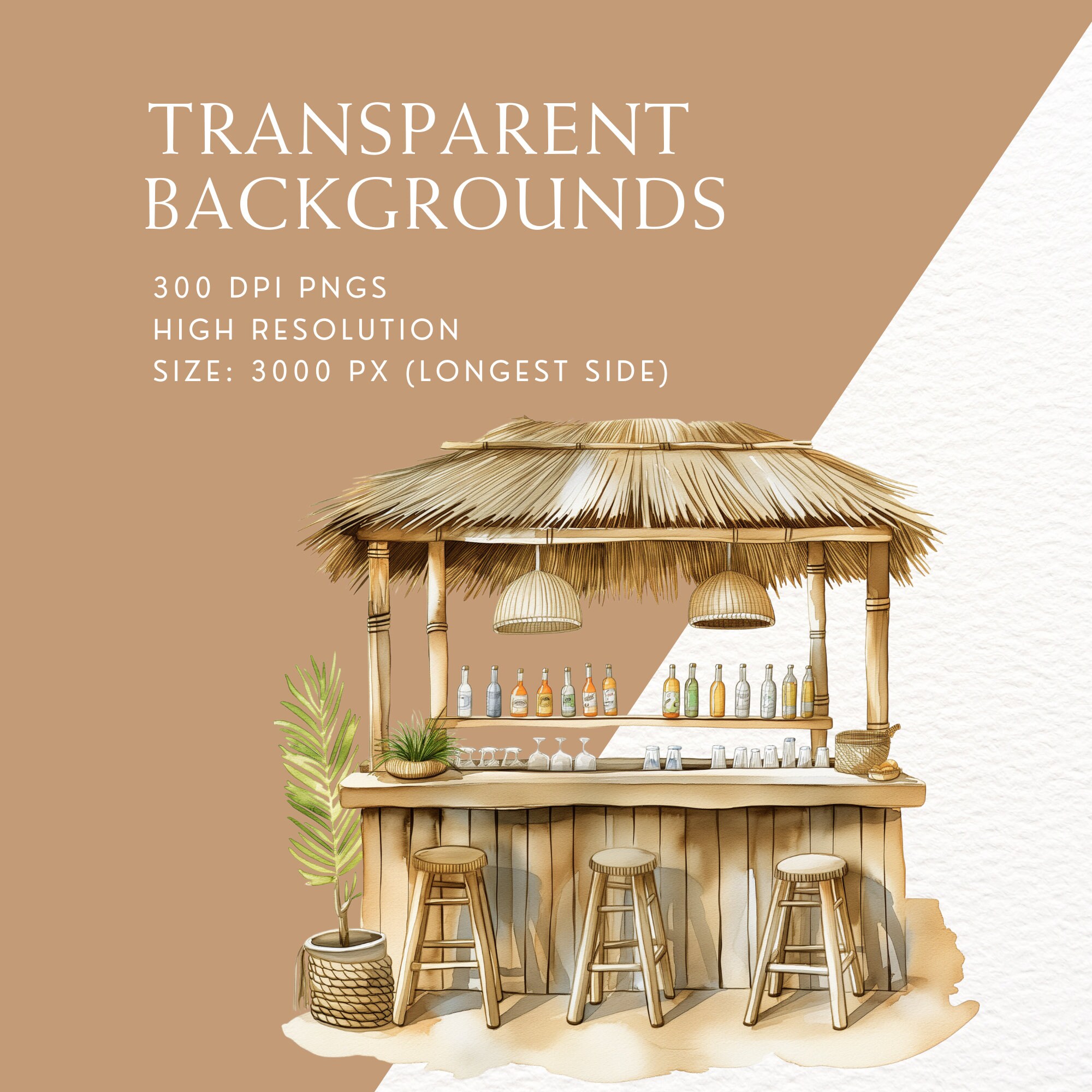 Boho Summer Beach Clipart PNG Watercolor, Boho Beach Holiday, Nautical ...