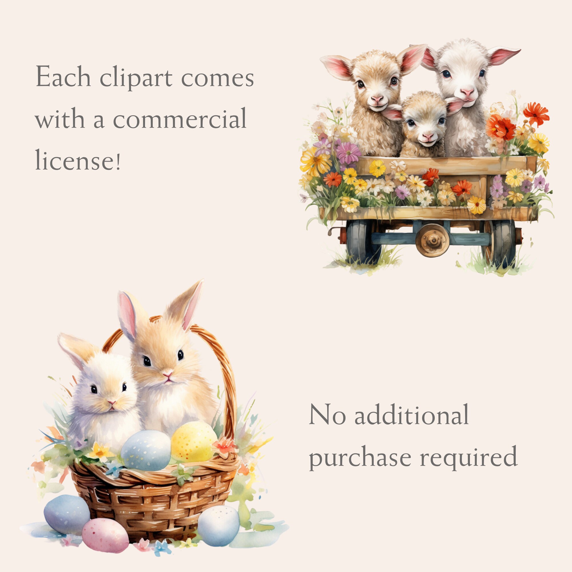 Watercolor Easter Clipart Bundle, Easter Bunny, Easter Egg, Easter ...