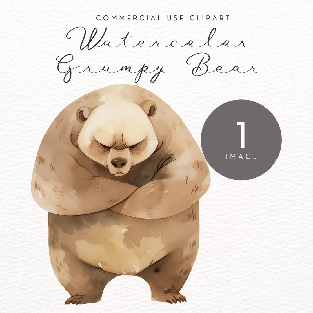 Grumpy Bear Clipart, Grumpy Bear Sublimation, Commercial Use Digital ...